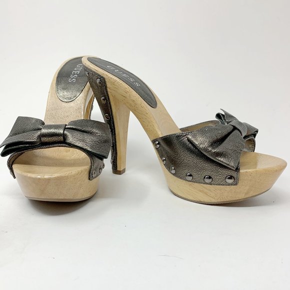 Guess | Shoes | Guess Veronica Wood Mule With Bow | Poshmark
